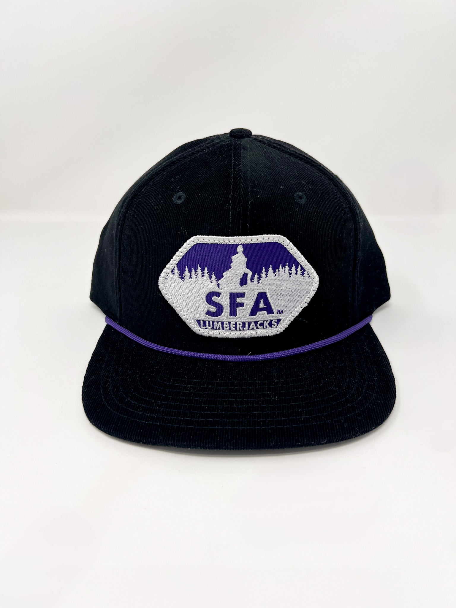 SFA Lumberjacks Surfin' Steve Patch Flat Bill Hat- Black